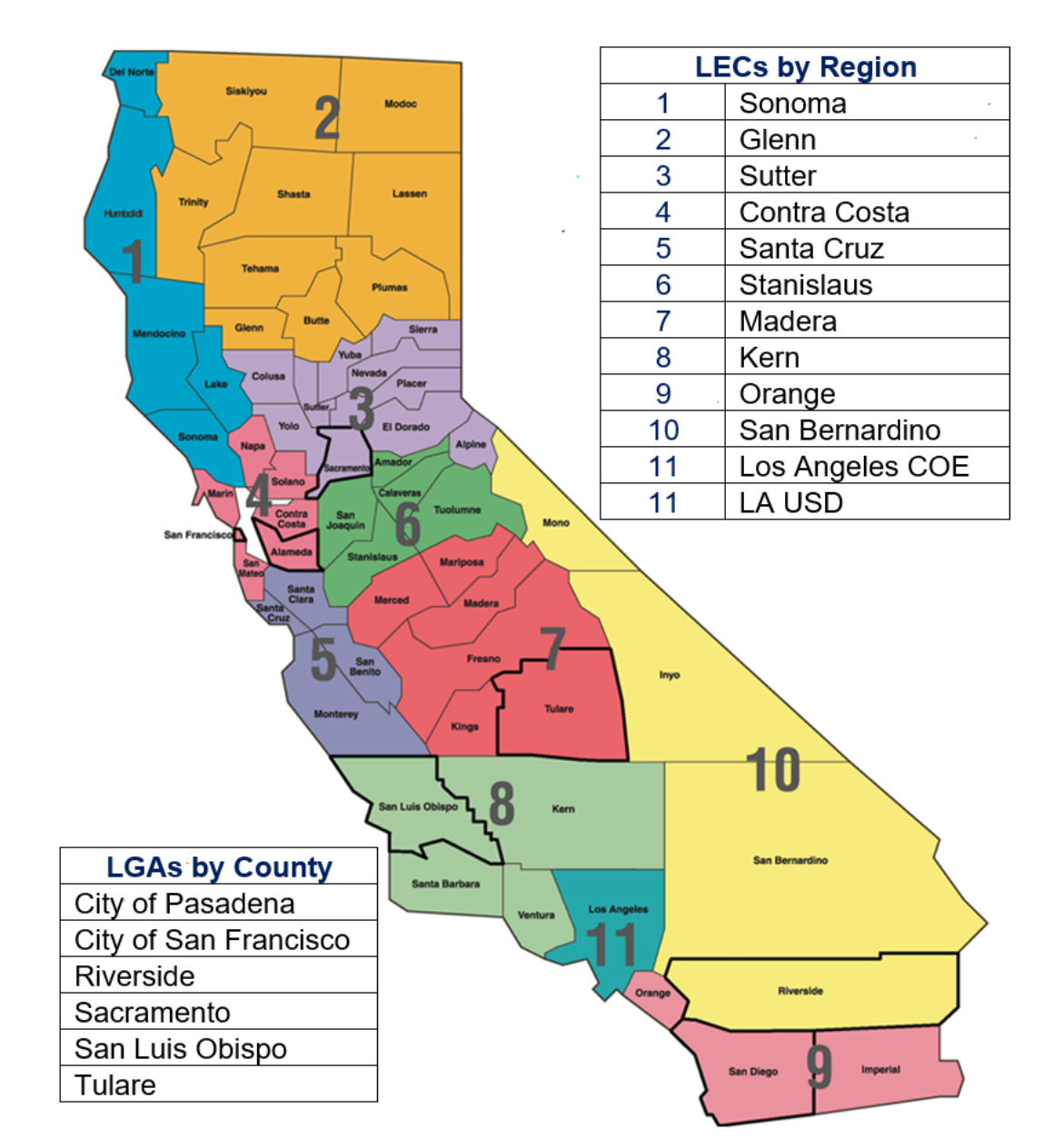 LEC and LGA Service Regions